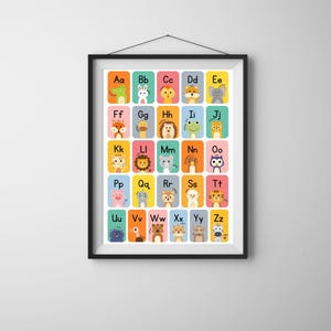 Printable Animal Alphabet Poster | A-Z Educational Wall Art for Kids ...