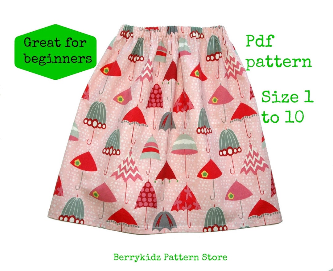 Easy Sewing PDF Pattern, Easy Children Sewing Pattern, Twirl Skirt ...
