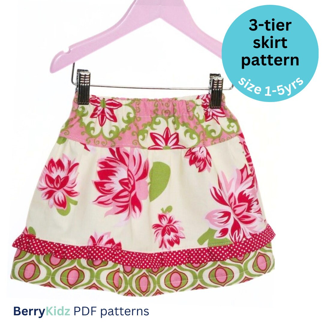 Easy Sewing Pattern, Girls Skirt Pattern, Girl PDF Sewing Pattern ...