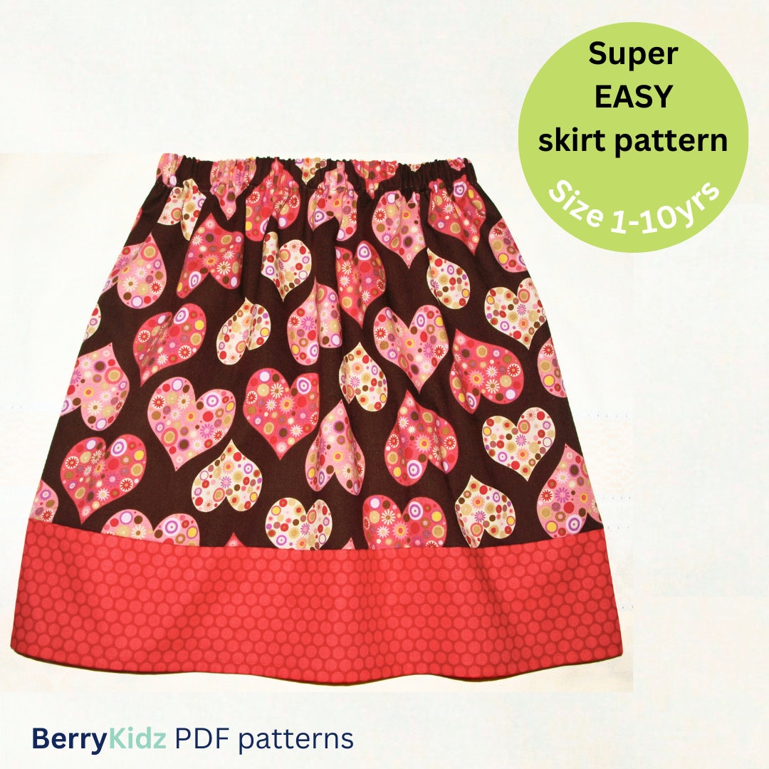 Girls Twirl Skirt Sewing Pattern: Easy Beginner Project (sizes 1-10 ...