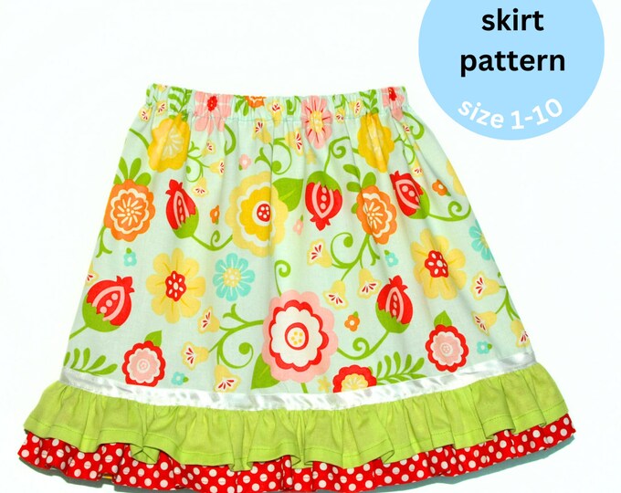 Girls Skirt Pattern Pdf L Toddler Ruffle Skirt Pattern L Easy Children ...