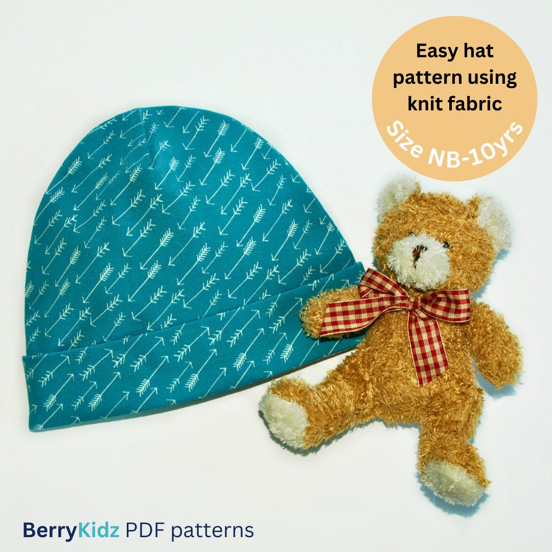 Baby Hat Pattern, Kids Hat Sewing Pattern, Hat Sewing Pattern, Jersey ...