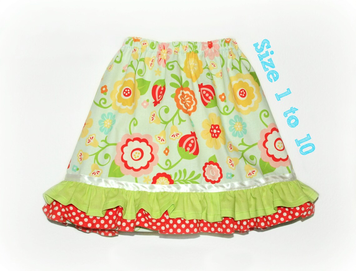 Girls Ruffle Skirt Pattern Toddler Pattern Childrens Sewing | Etsy