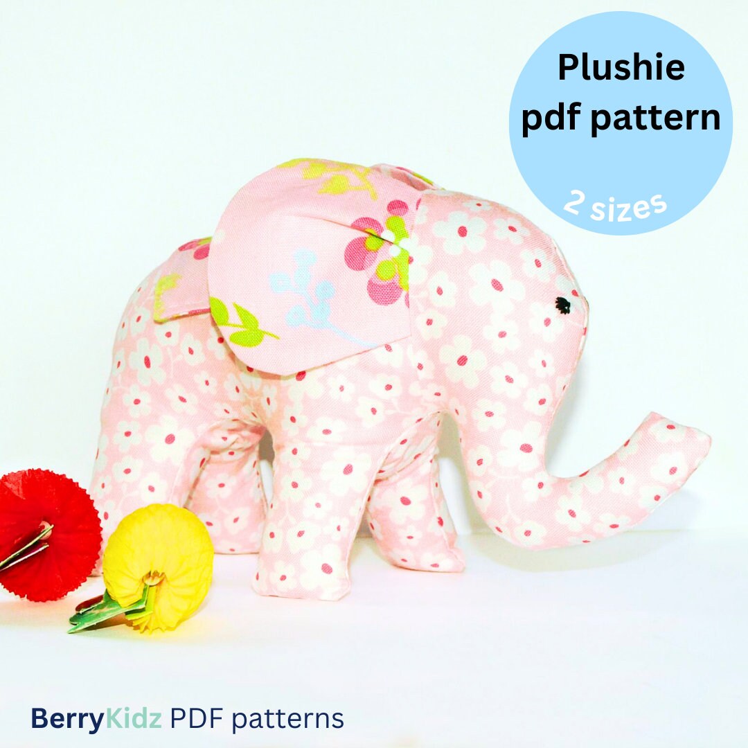 Elephant Plushie Sewing Pattern: Mimi Stuffed Toy (PDF Pattern) - Etsy UK