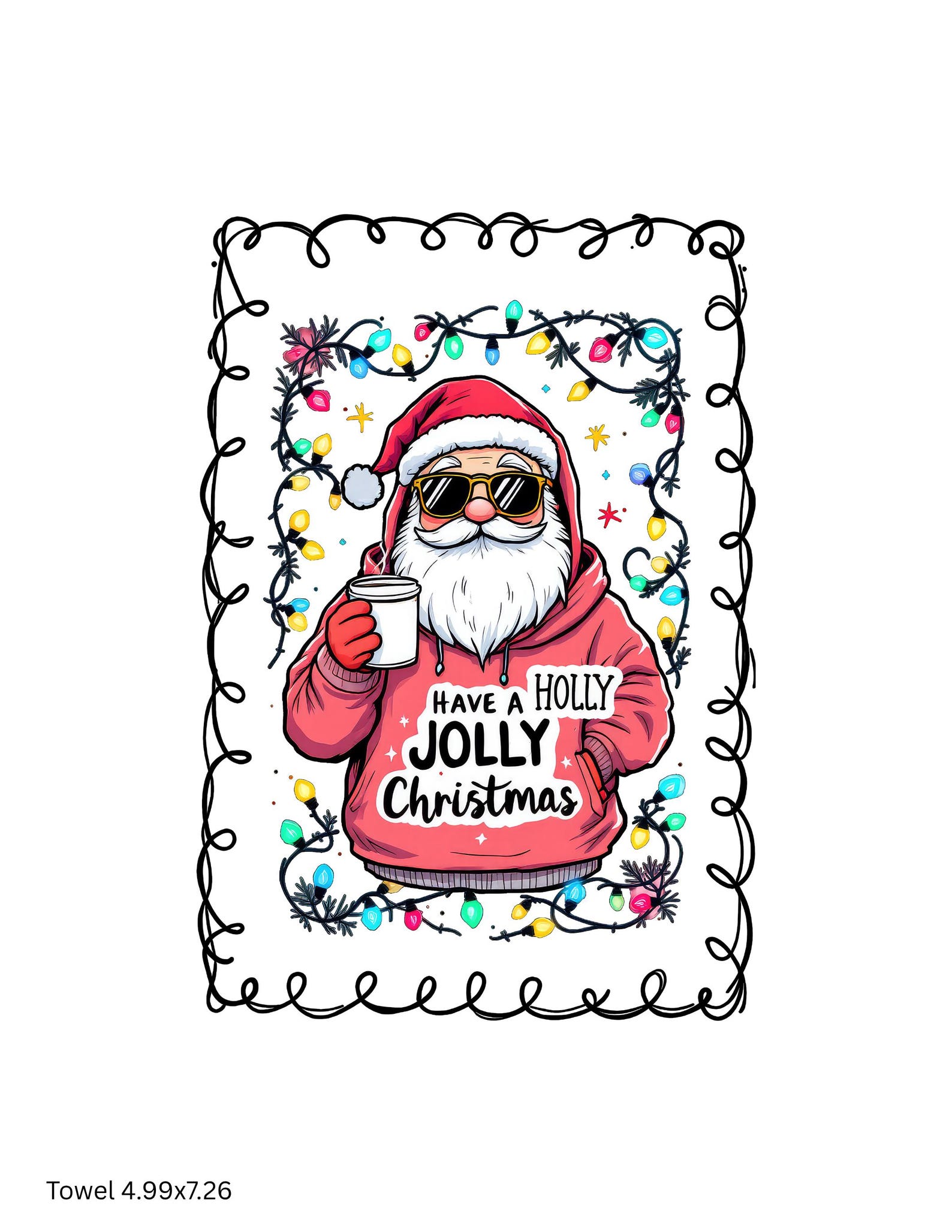 Holly Jolly Sublimation Transfer Sheet: Kitchen Towel Print (8"x5 ...
