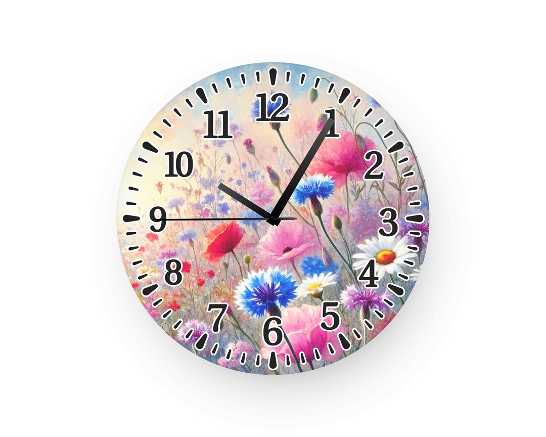12" Clock Face Sublimation Transfer Sheet: Spring Flowers-ready to ...