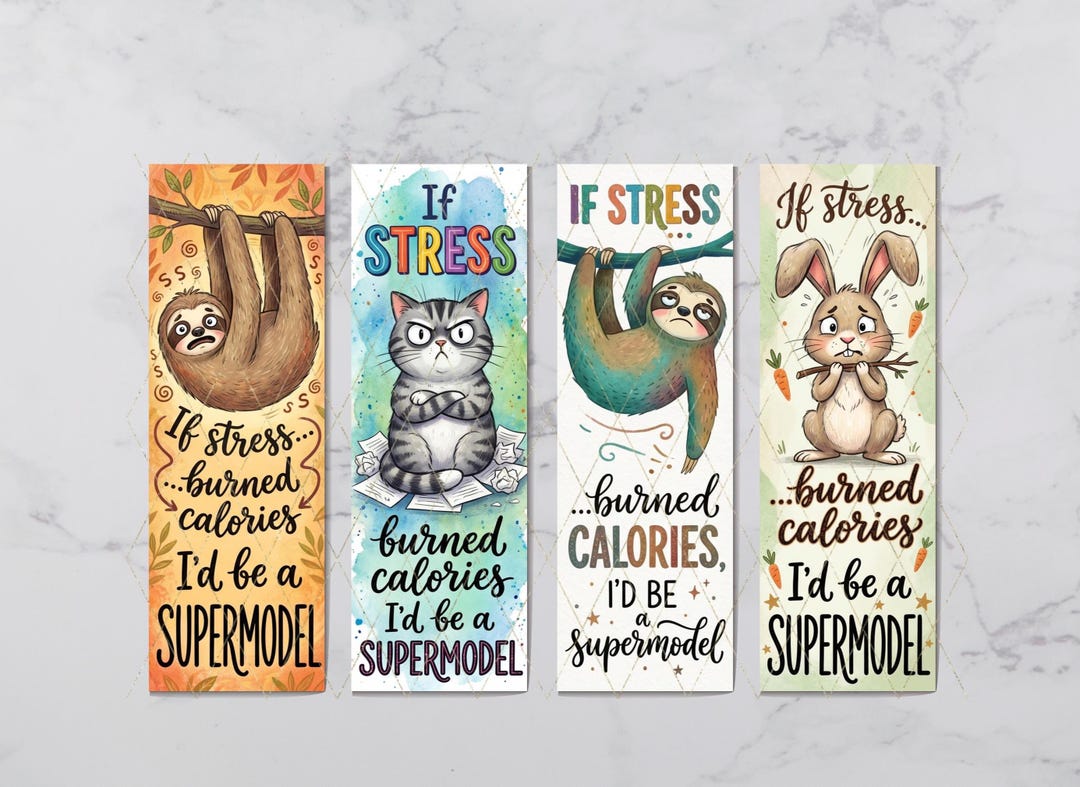 Supermodel Sloths Bookmark Sublimation Transfer Sheet - 4 Images 2x6 ...