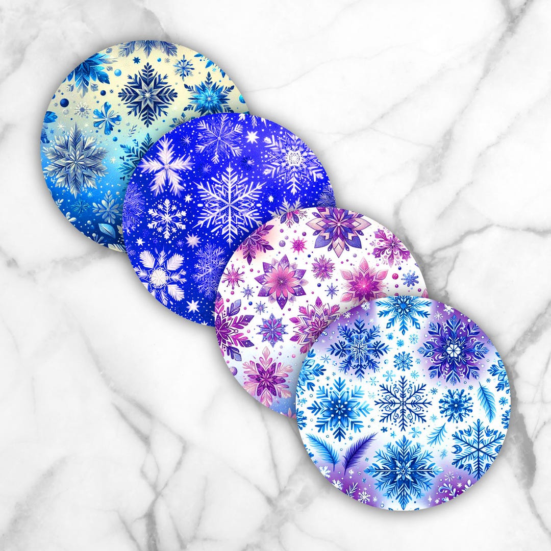 Snowflake Coaster Sublimation Transfer Sheet (4" Round, Set of 4) - Etsy