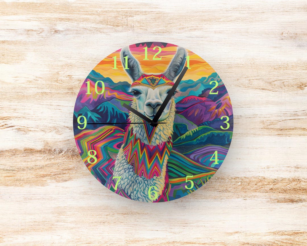 12" Clock Face Sublimation Transfer Sheet: Llama-ready to Press ...