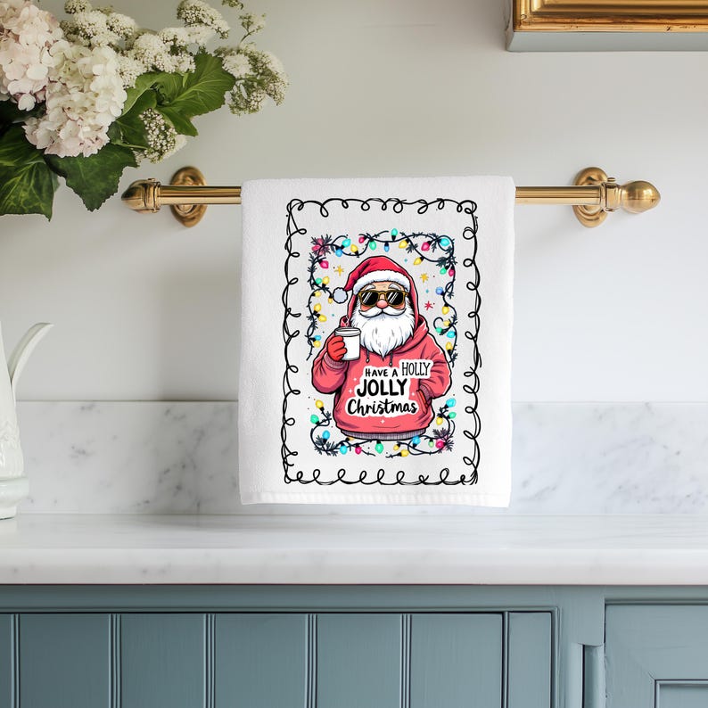 Holly Jolly Sublimation Transfer Sheet: Kitchen Towel Print (8"x5 ...