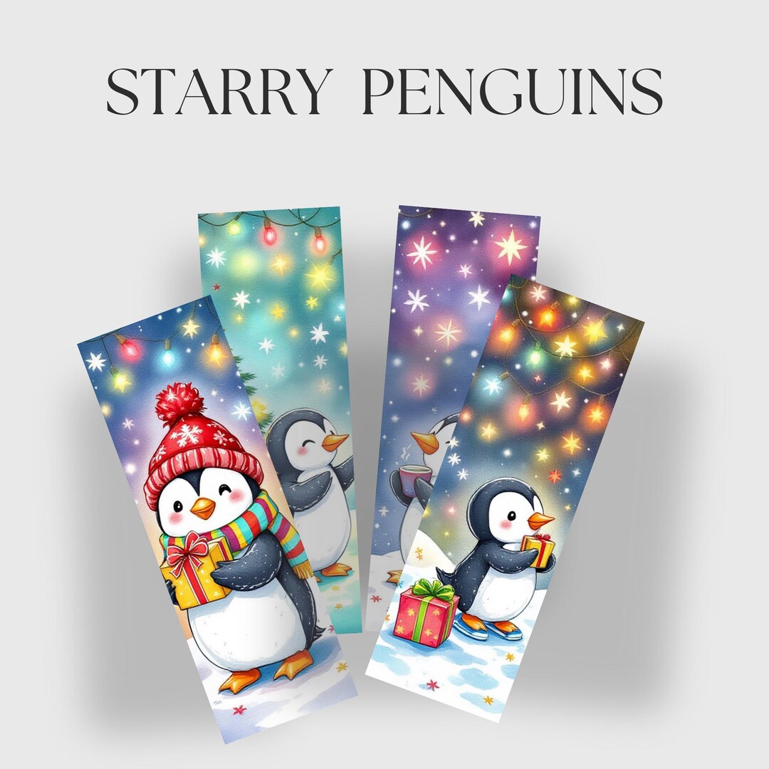 Starry Penguins Bookmark Sublimation Transfer Sheet - 4 Images 2x6 ...