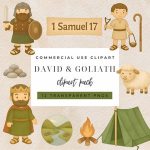 David and Goliath Clipart | for Preschool Activities | for Commercial ...