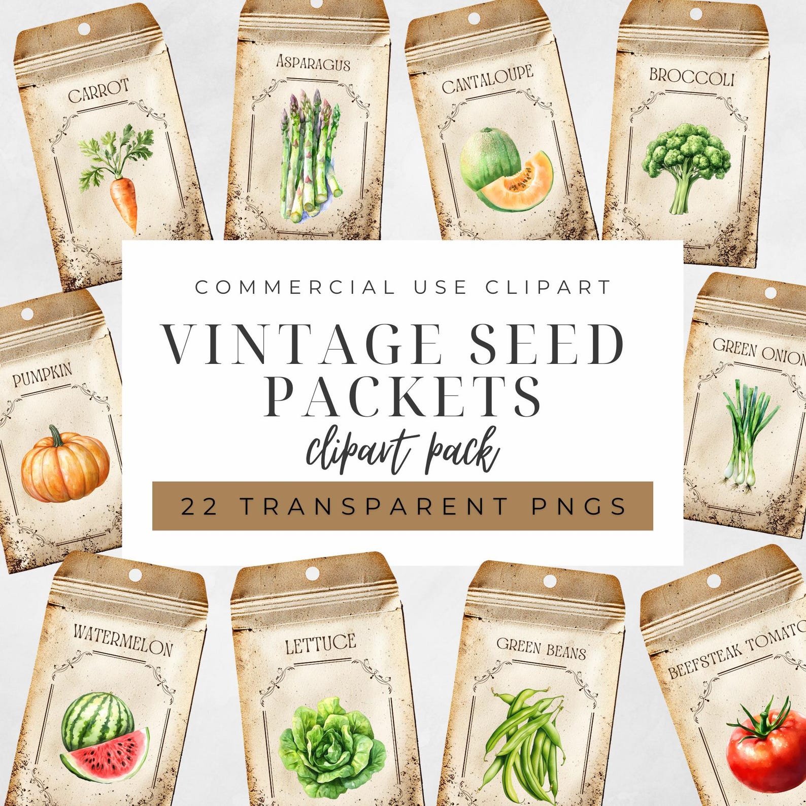 Vintage Seed Packet Clipart | PNG Clipart | Gardening Clipart ...