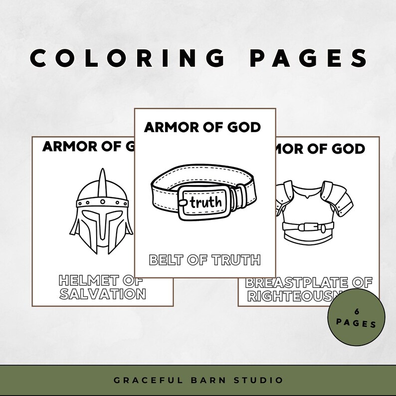 Armor of God Coloring Pages | Christian Printable for Kids | Ephesians ...