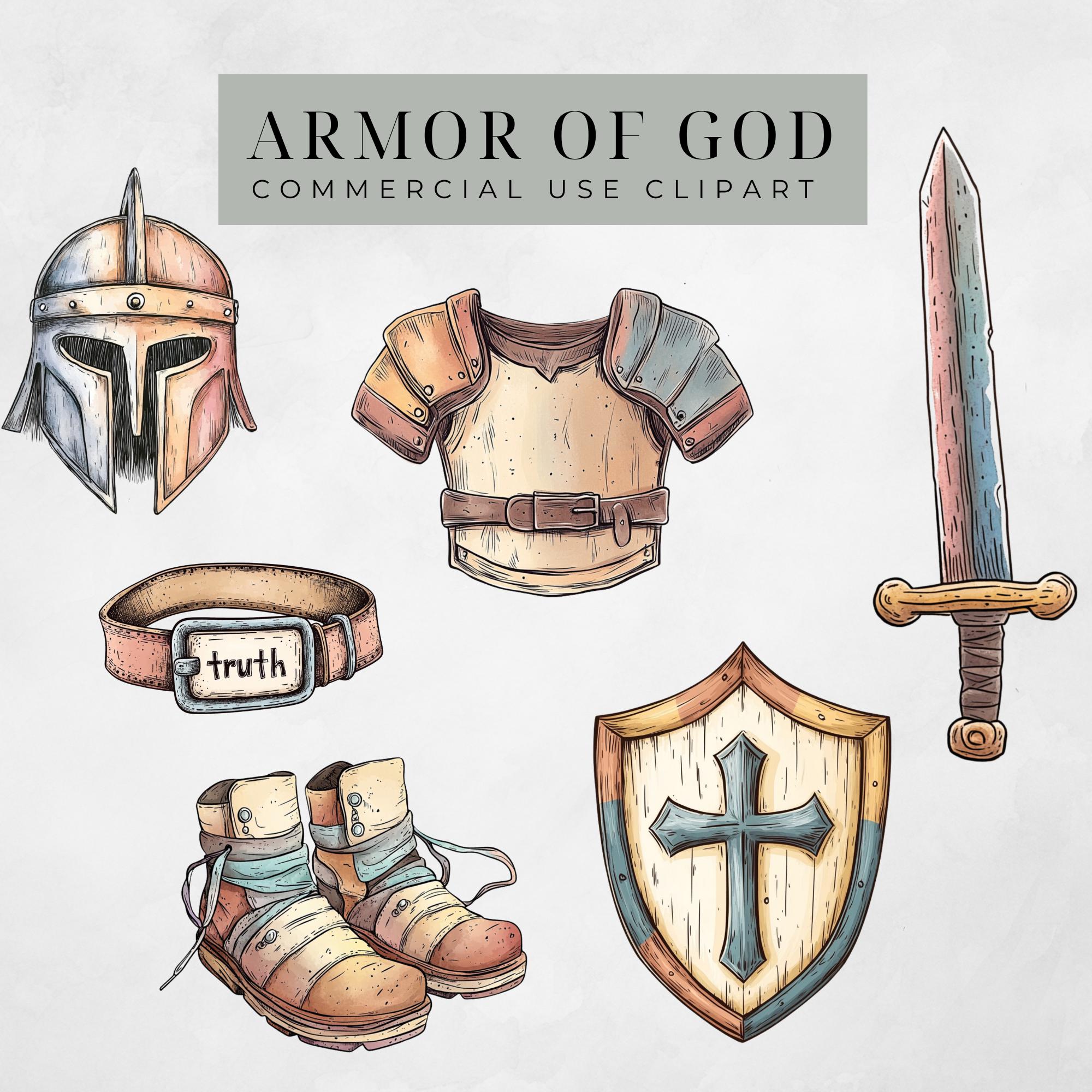 Armor of God Clip Art | Ephesians 6 | Christian PNG for Kids | for ...