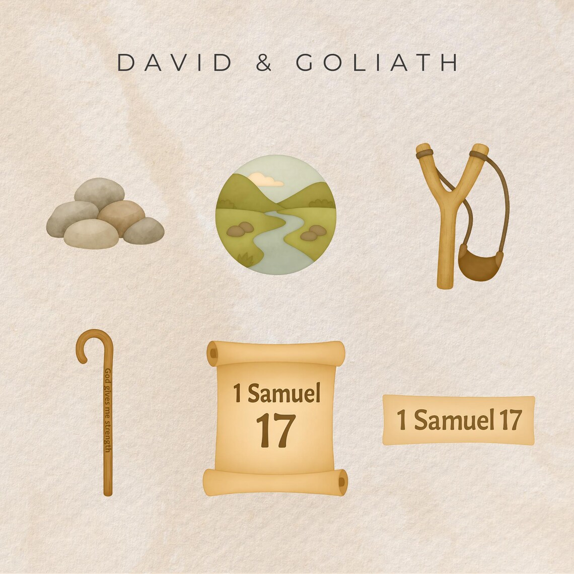 David and Goliath Clipart | for Preschool Activities | for Commercial ...
