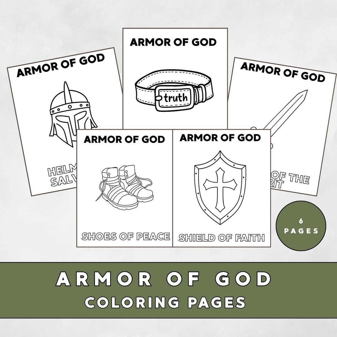 Armor of God Coloring Pages | Christian Printable for Kids | Ephesians ...