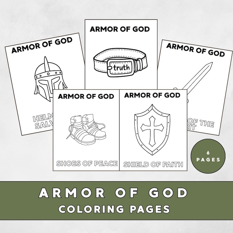 Armor of God Coloring Pages | Christian Printable for Kids | Ephesians ...
