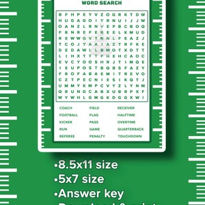 Super Bowl Watch Party Big Game Football Word Search Instant Printable ...