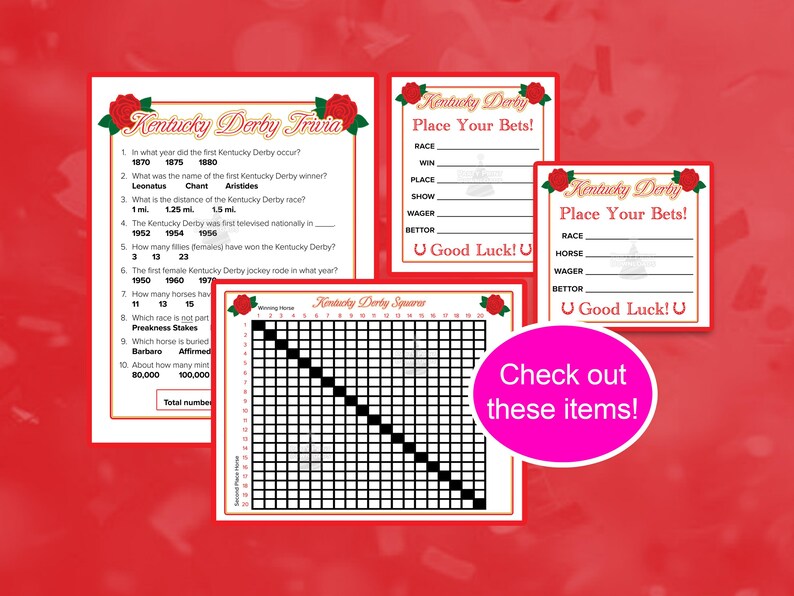 Kentucky Derby Watch Party Trivia Game Instant Printable Digital ...