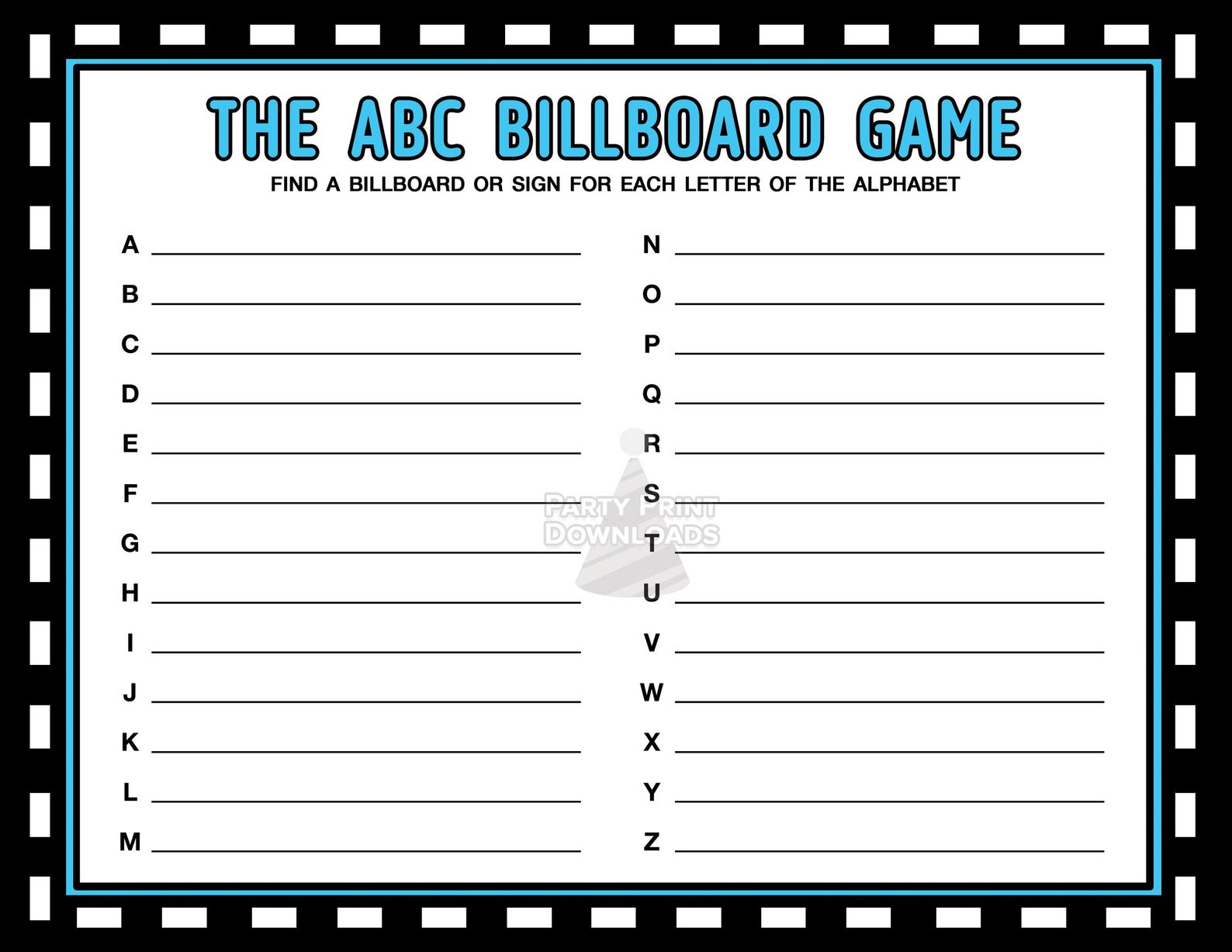 Road Trip ABC Game: Printable Billboard Alphabet - Family Car Ride ...