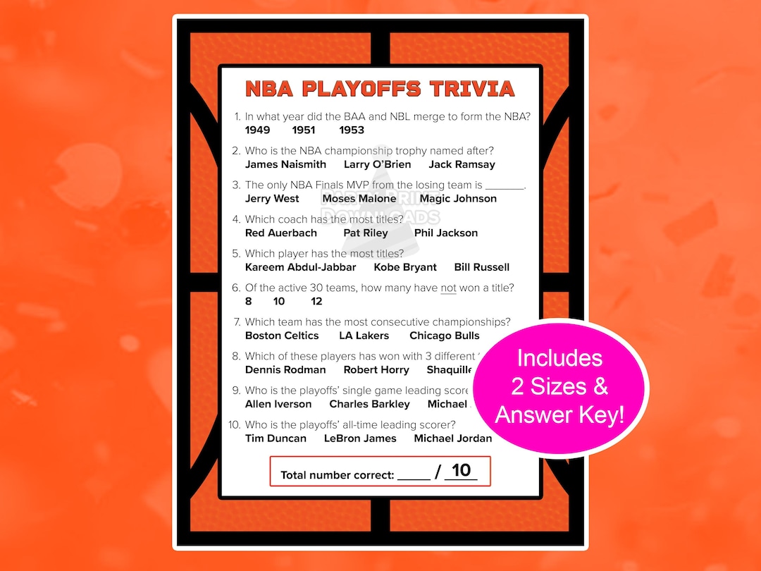 NBA Playoffs Trivia Game: Basketball Championship Watch Party (digital ...