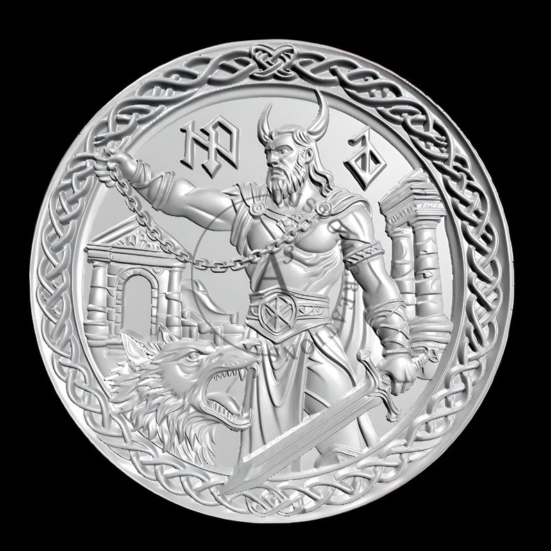 Tyr Challenge Coin 3D Model: Norse God of Justice STL File (digital ...