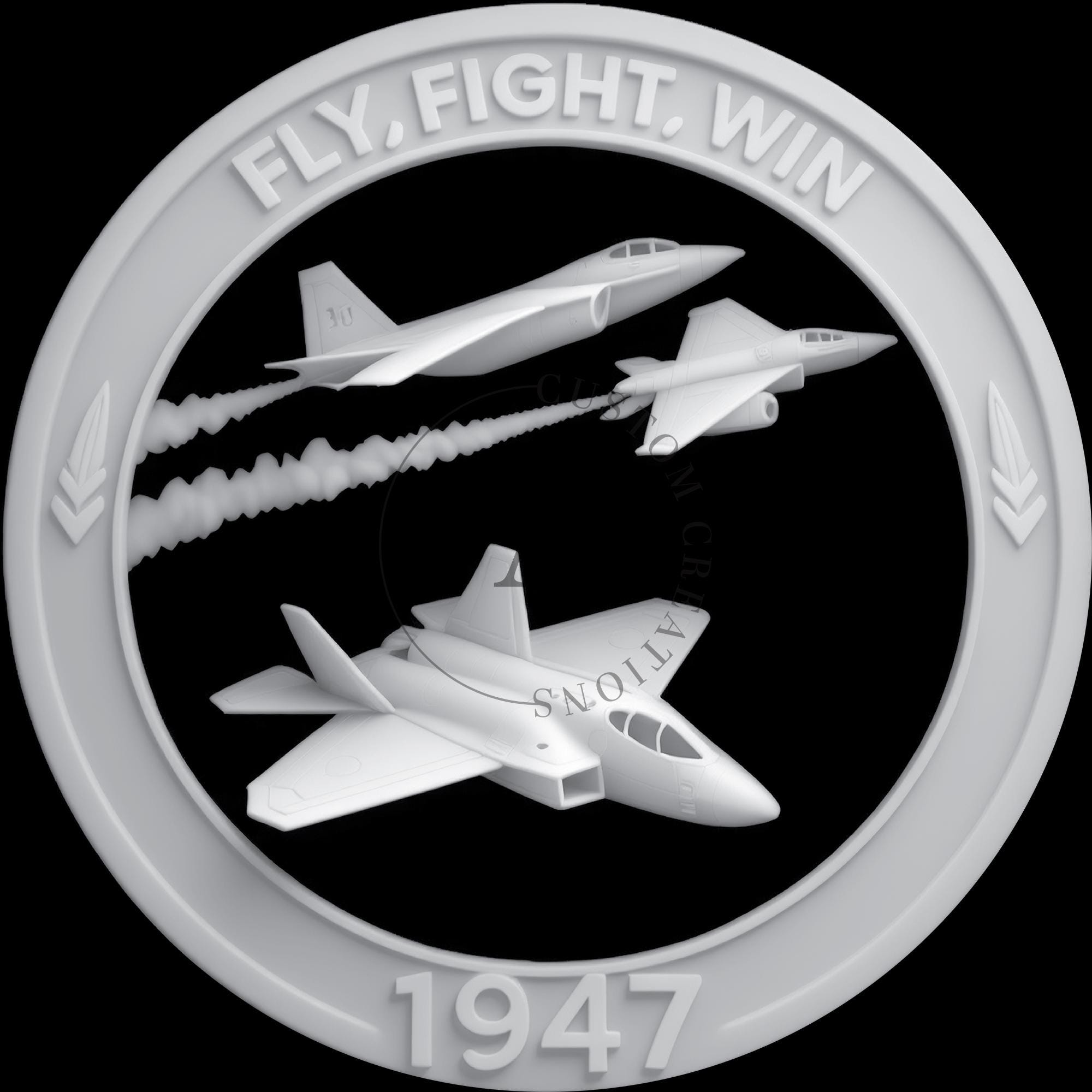 U.S. Air Force Challenge Coin Depth Map Digital Download | 3D Printing ...