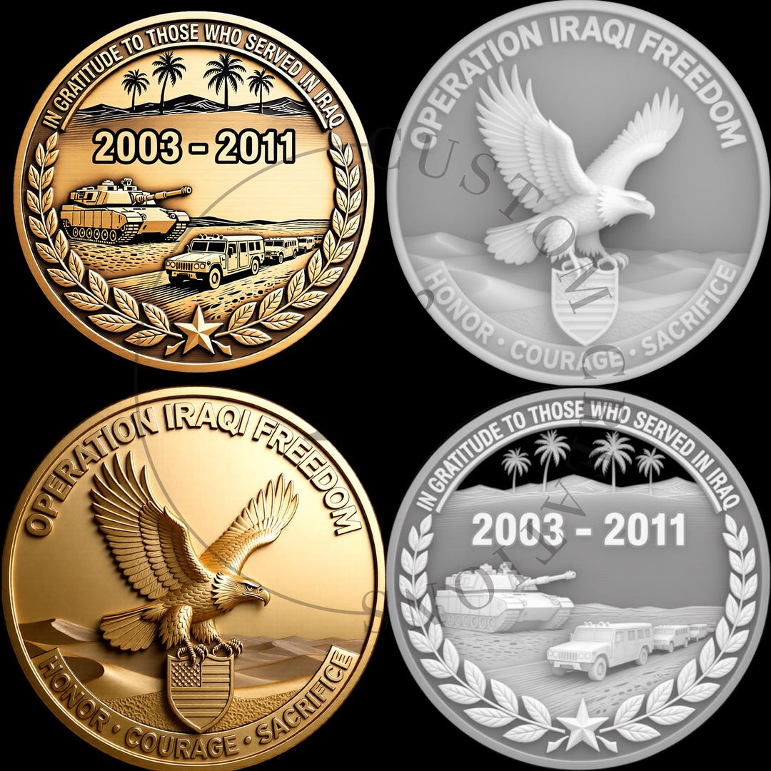 OIF Veteran Challenge Coin Depth Map | CNC, 3D Print Files - Etsy
