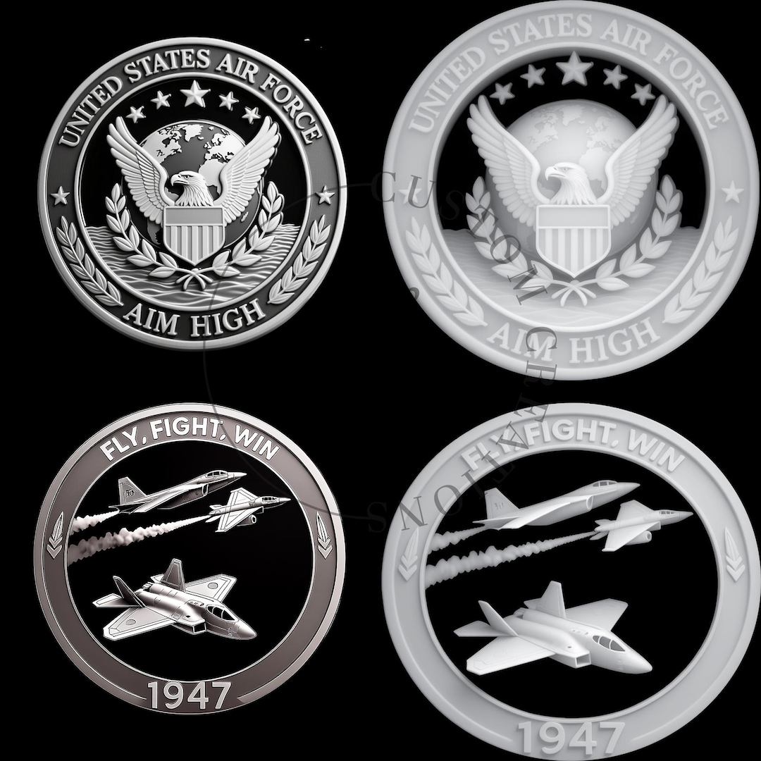 USAF Challenge Coin Depth Map | Laser Engraving, 3D Print (digital ...