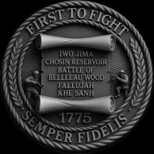 US Marine Corps Challenge Coin Depth Map: Laser Engraving STL (digital ...
