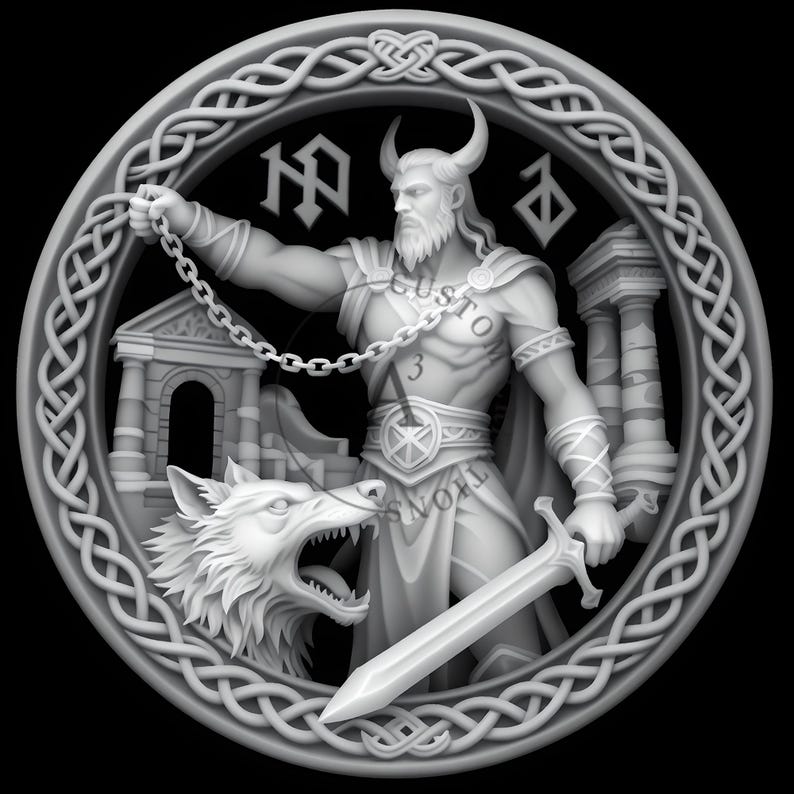 Tyr Challenge Coin 3D Model: Norse God of Justice STL File (digital ...