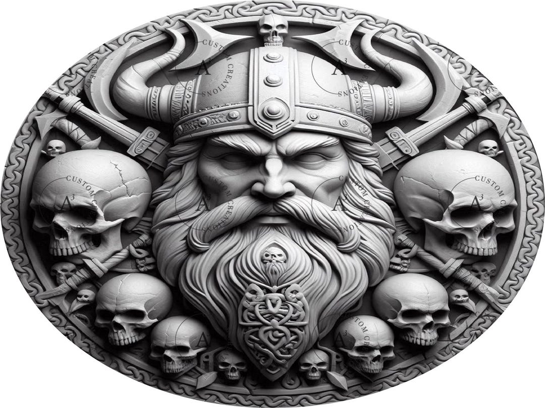 Viking Skull Grayscale Depth Map for 3D Engraving | Laser & Fiber Laser ...