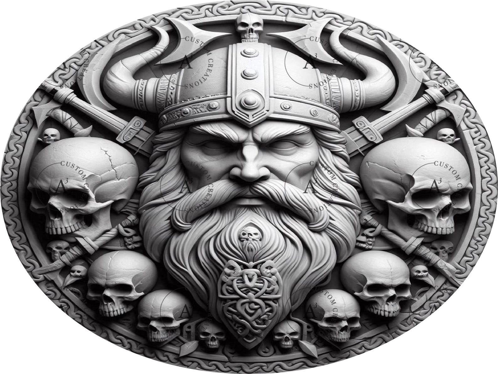 Viking Skull Grayscale Depth Map for 3D Engraving | Laser & Fiber Laser ...