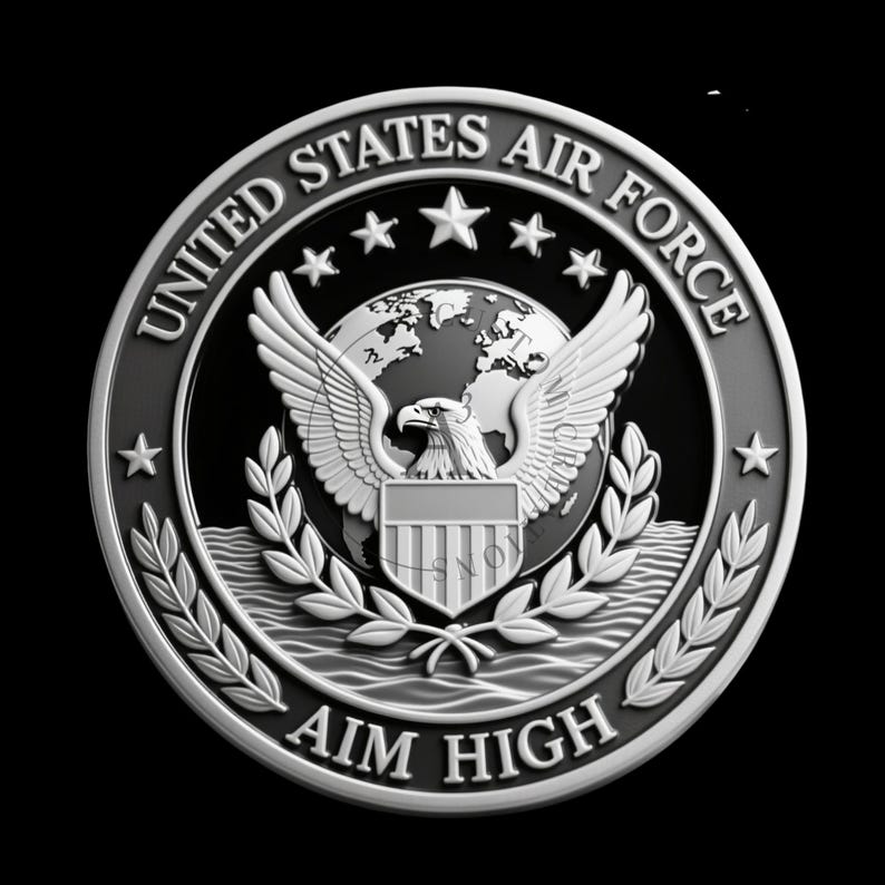 USAF Challenge Coin Depth Map | Laser Engraving, 3D Print (digital ...