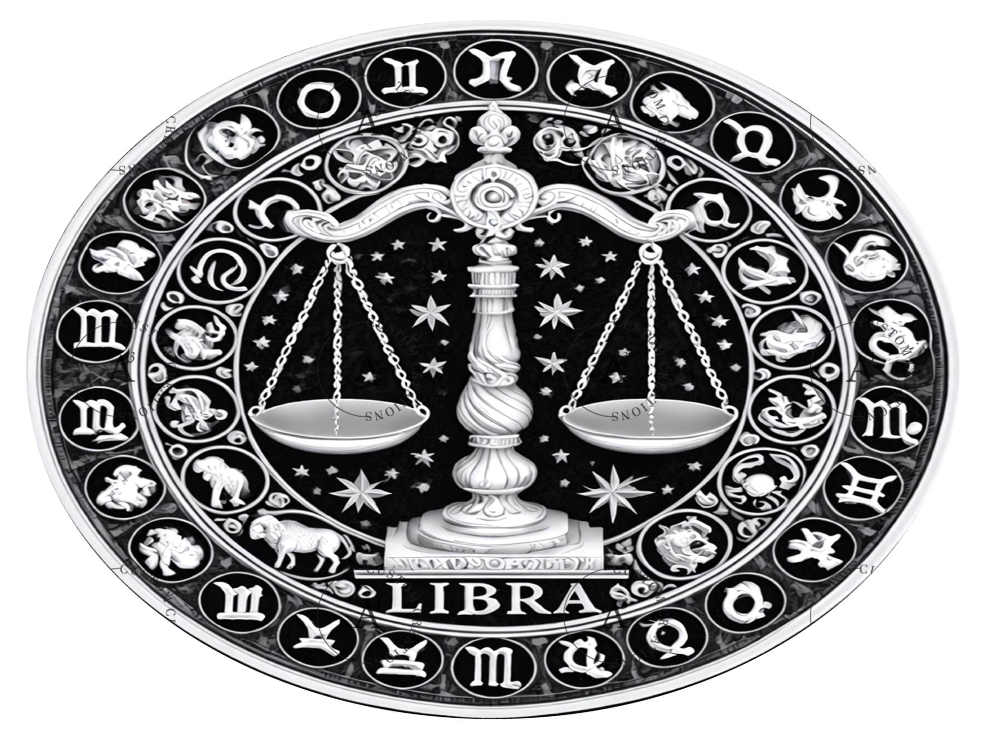 Libra Grayscale Depth Map for 3D Engraving | Laser Engraving Design ...