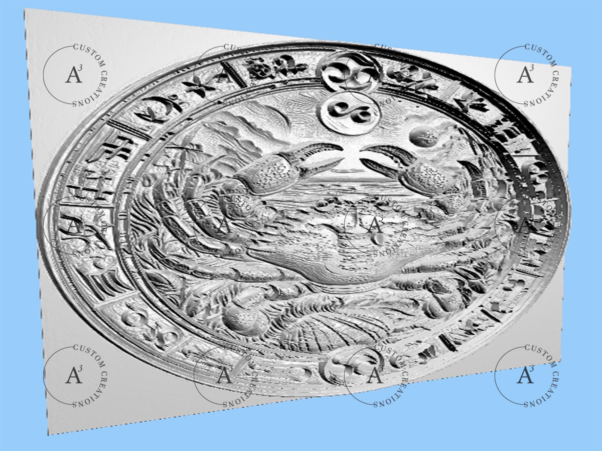 Grayscale Depth Map for 3D Cancer Engraving | Challenge Coin Laser ...