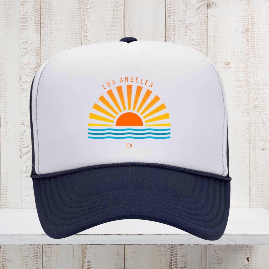 LA Sunset Trucker Hat, Los Angeles Hat, California Inspired Cap, Summer ...
