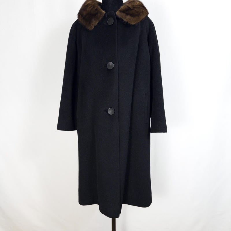 60s Swing Coat Fur Trim - Etsy