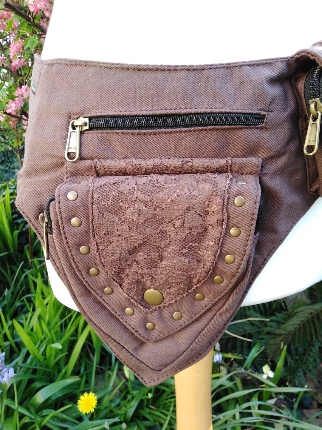Brown Pixie Money Pocket Belt Bum Bag Festival Goth Fairy Vegan Fair ...