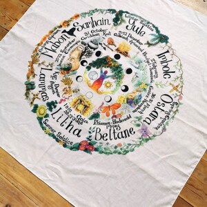 Wheel of the Year Pagan Altar Cloth Table Cloth Wall Hanging Wicca ...