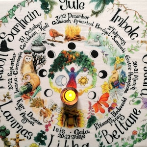 Wheel of the Year Pagan Altar Cloth Table Cloth Wall Hanging Wicca ...