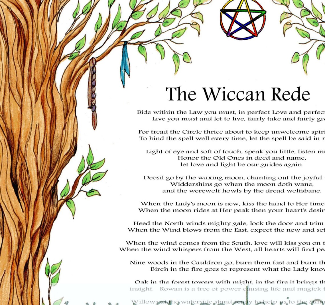 Wiccan Rede Poster A4 Moongazing Hare Pagan Digital Download | Etsy