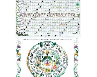 Wheel of the Year A4 Planner Size Pagan Goddess Wall Art Image Poster ...