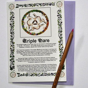 Triple Hare Greetings Card, Celtic, Medieval Renaissance, Pagan Wicca ...