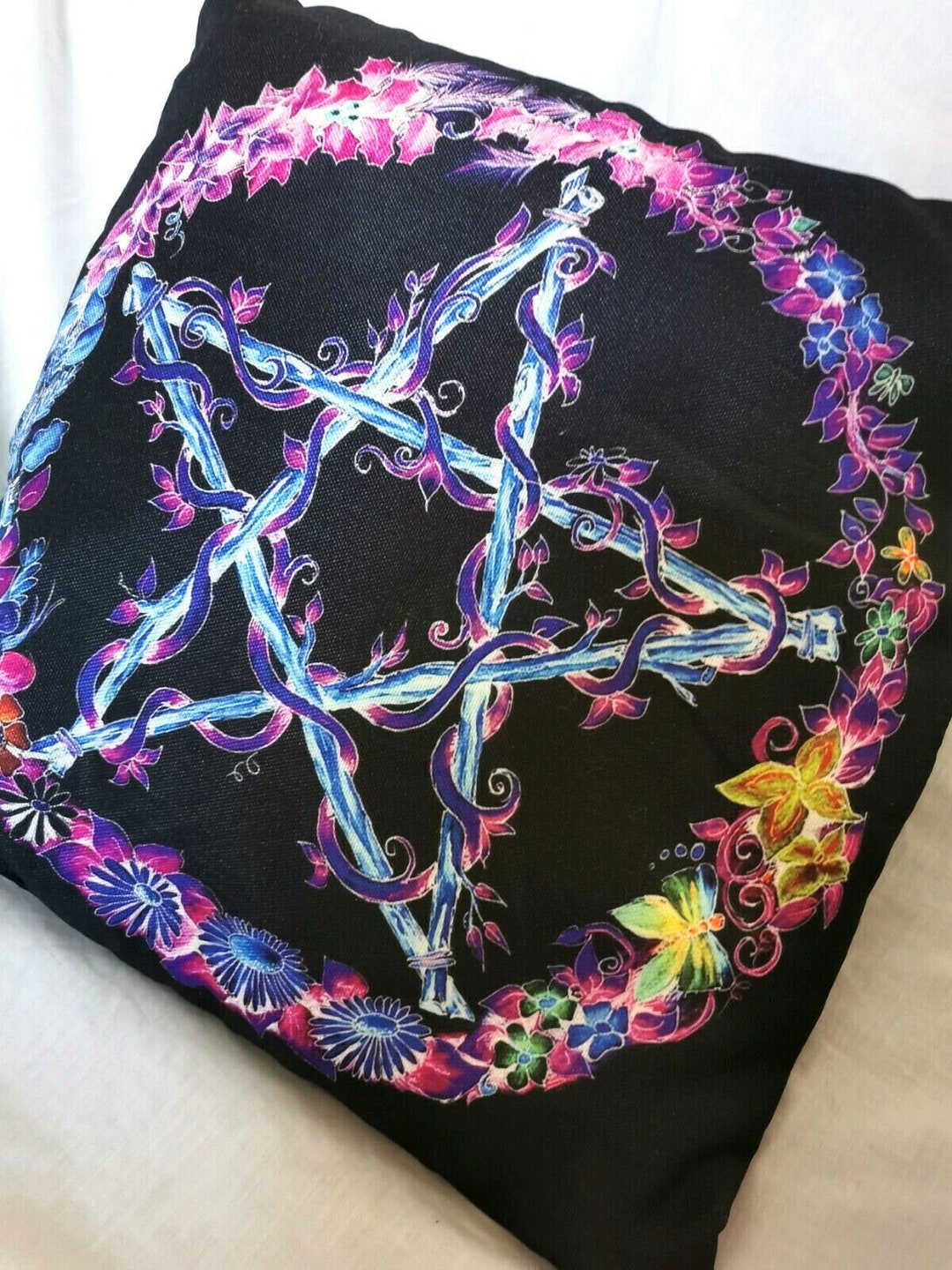 Dark Pentacle Cushion Cover Home Decor Scatter Pagan Wicca Witch ...
