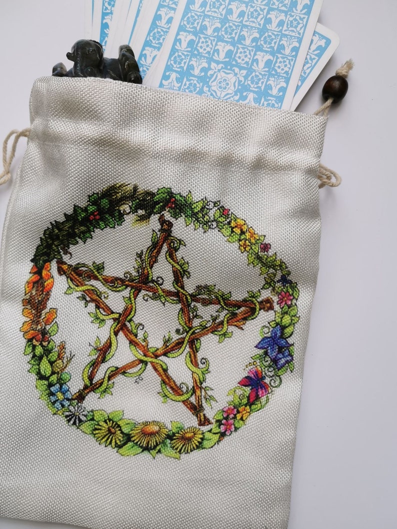Oracle Tarot Deck Bag Garden Pentacle Crystal Pouch - Etsy