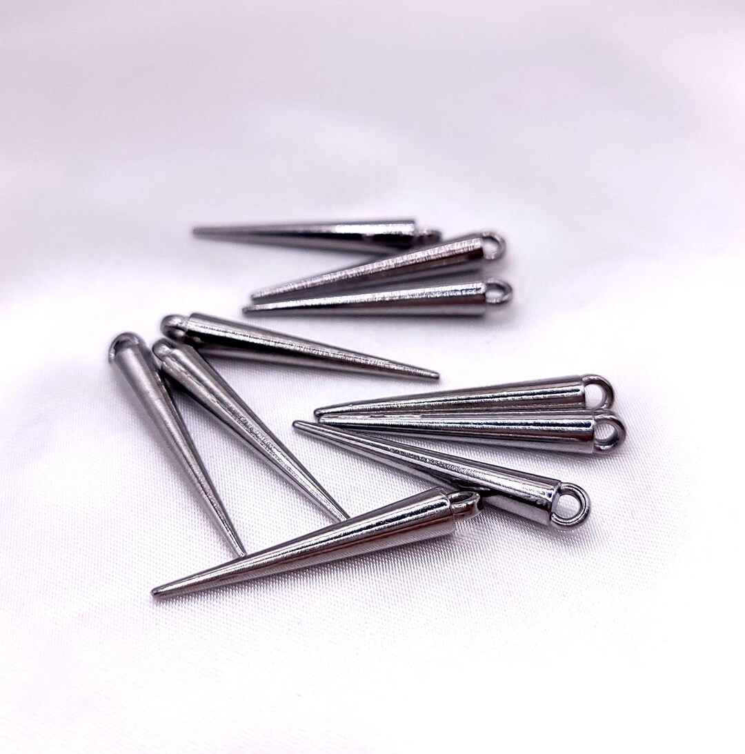 33mm Long Gunmetal Silver Spike Charm - Etsy