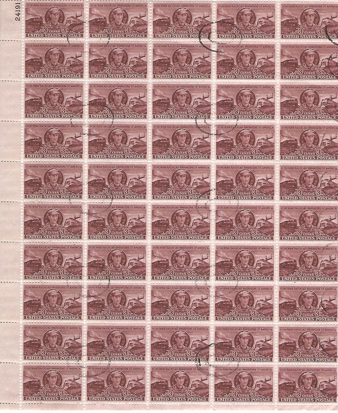 USA - Stamp Sheet of 50 Stamps - Honoring Railroad Engineers of America ...