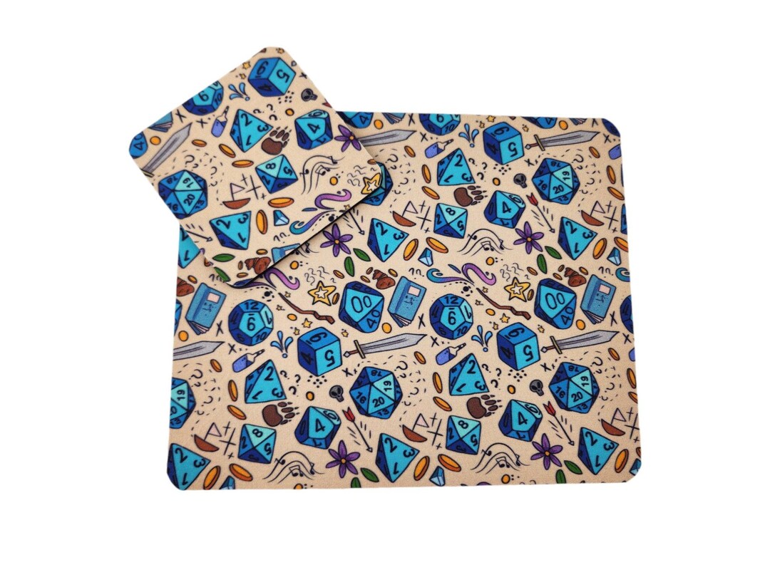 Polyhedral Dice Desk Set, Mouse Pad, Coaster Dnd - Etsy